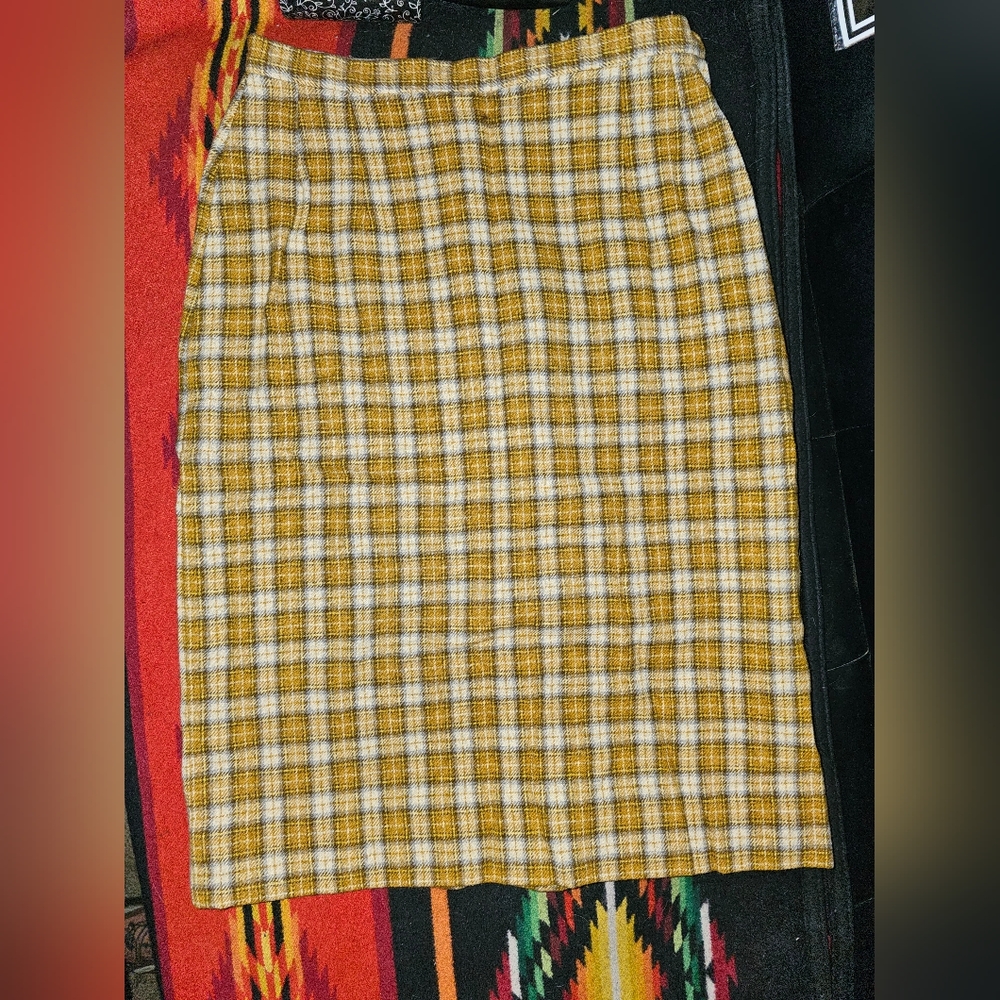 60's Pendleton Wool Pencil Skirt - Gem